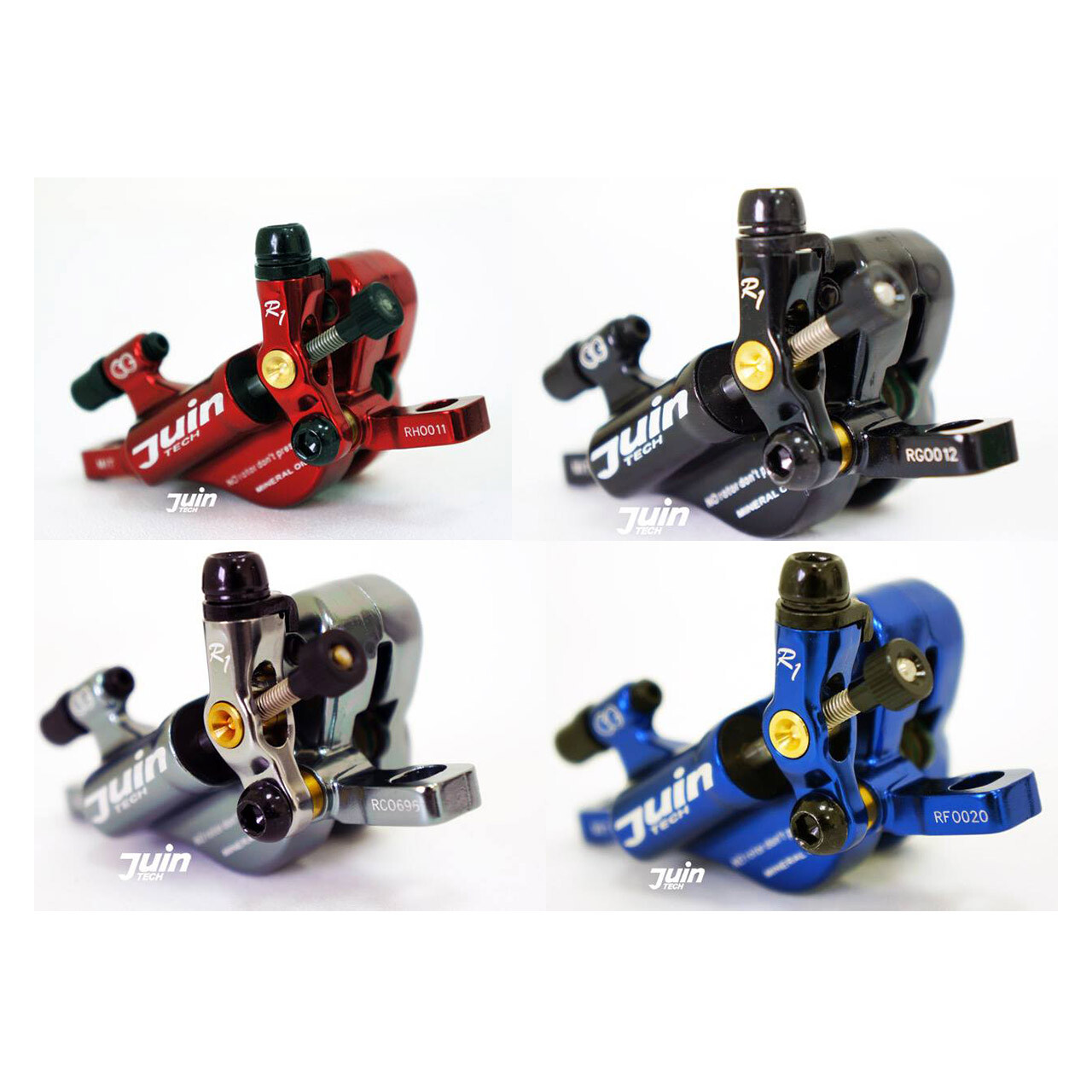 Juin Tech - R1 Hydraulic Cable Pull Disc Brake Set - Post Mount black ...