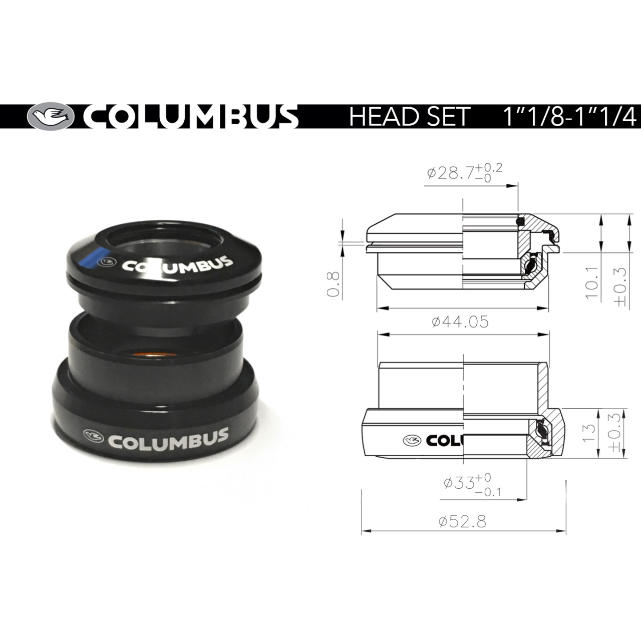 Columbus - Compass Headset 1 1/8"-1 1/4"" - ZS44/28,6 EC44/33, 41,90