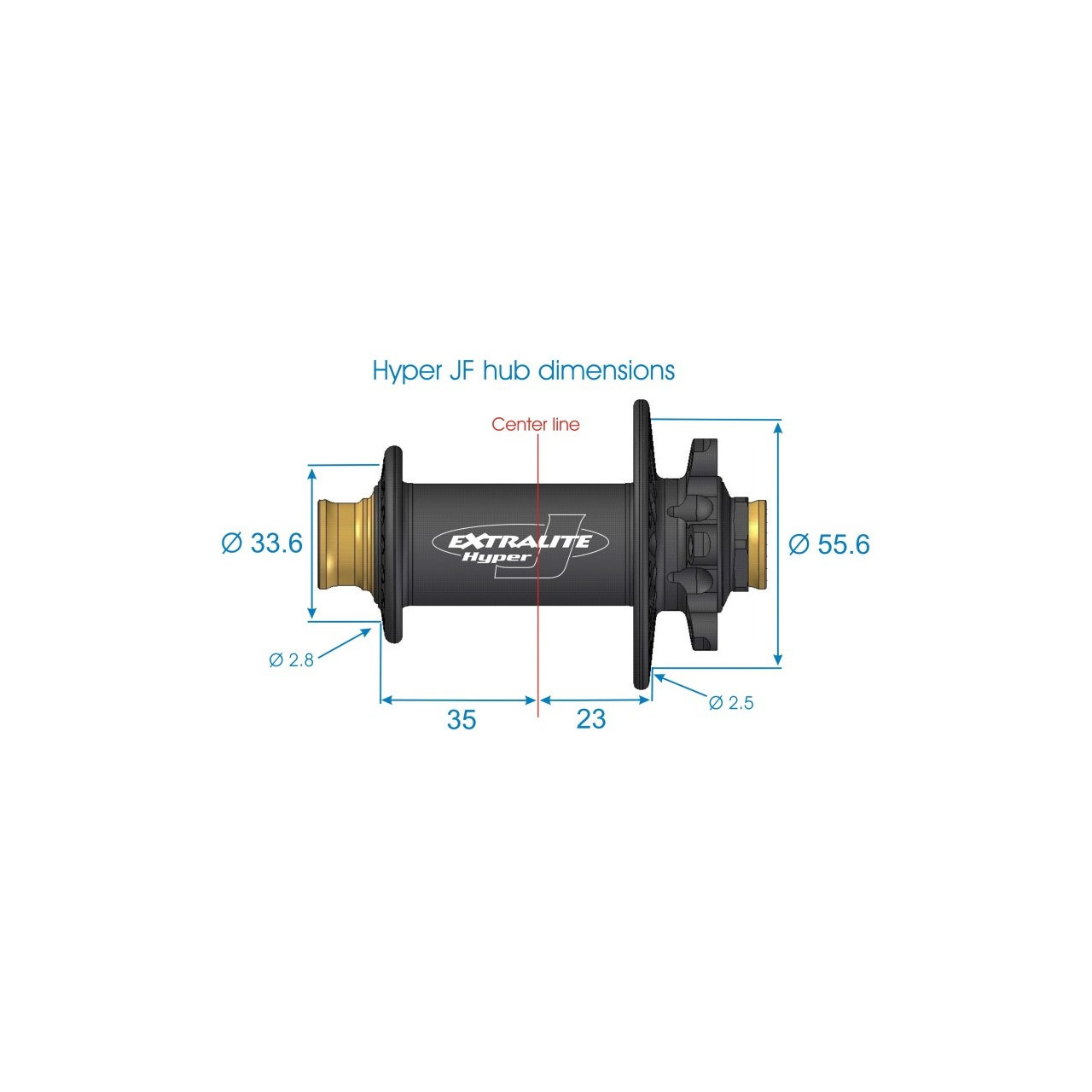 Extralite - Hyper JF Disc Front Hub, 189,90
